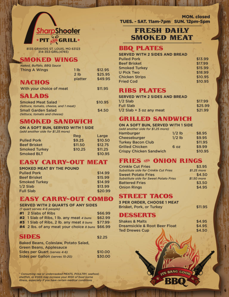 MENU – Bang Good BBQ St. Louis | Best BBQ in St. Louis, Barbecue Ribs ...
